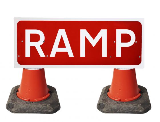 RAMP Rectangular Road Sign 1050 x 450mm - Cone Type | Vernon Morris