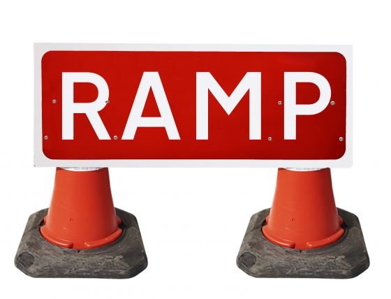 RAMP Rectangular Road Sign 1050 x 450mm - Cone Type | Vernon Morris